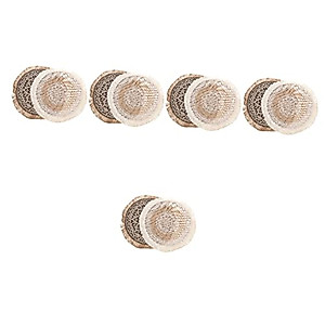 Hot Pads 10 pcs Decoration Coasters Circle Holiday Burlap Dining Woven Kitchen Party Table Mandala Placemats Jute Washable Natural Mat Round Mats Favor Macrame Cotton for