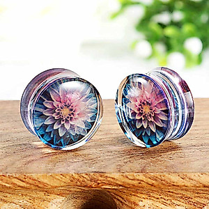 TBOSEN 16PCS Set Mixed Acrylic Ear Gauges Plugs and Tunnels Ears Gauges Piercing Expander Stretchers Gift 0g-1" in 8mm-25mm