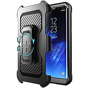 SUPCASE Unicorn Beetle PRO Series Phone Case for Samsung Galaxy S8 Plus, Full-Body Rugged Holster Case with Built-in SP for Galaxy S8 Plus (Black)