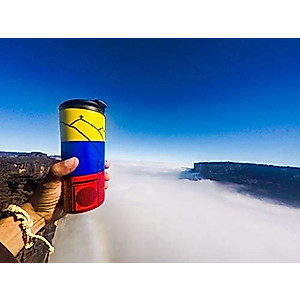 costablue Venezuela Vacuum Insulated Stainless Steel Thermal Travel Mug, 16 oz, Easy Clean, Flip leak Proof Lid Venezuelan Flag with Icons from Caracas