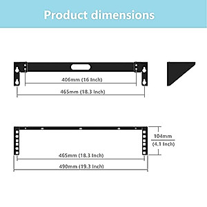 QiaoYoubang 2U Foldable Wall Mount Patch Panel Bracket -Vertical Wall Mount Rack for 19 inches Networking Equipments Including Hardware