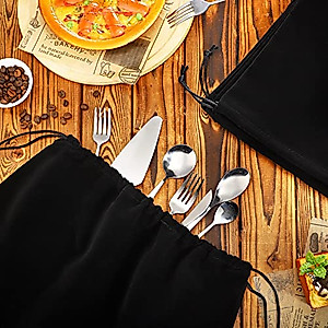 6 Pcs Silver Storage Bags 18 x 18 Inch Anti Tarnish Storage Bag Fabric Cloth Bags for Silver Jewelry Silverware Protection Flatware Silver Plate Tarnish(Black)