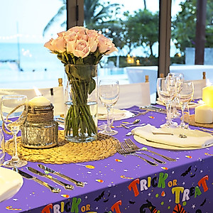 Gatherfun Halloween Party Disposable Tablecloth, Plastic Table Cover for Halloween Themed Party, Halloween Party Supplies, 3 PCS, 54”x108”