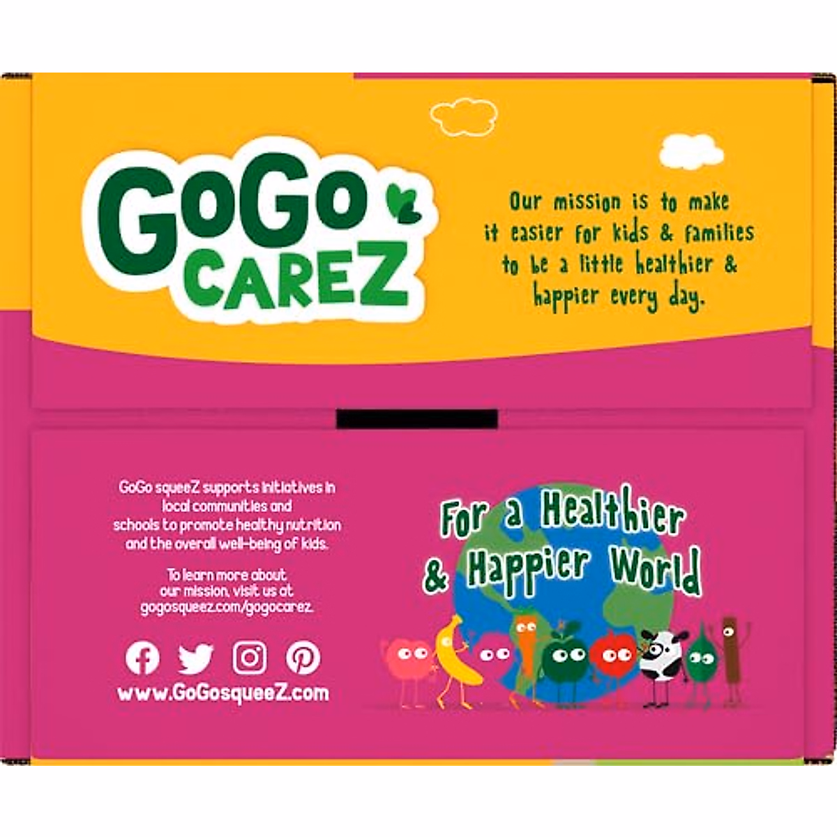 GoGo SqueeZ Fruit & VeggieZ Variety Pack, Pedal Peach and Boulder Berry, 3.2 oz (Pack of 20), Unsweetened Snacks for Kids, Gluten Free, Nut Free, Dairy Free, Recloseable Cap, BPA Free Pouches