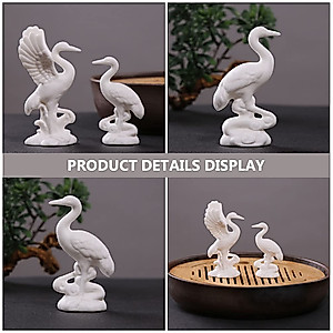 BESPORTBLE Ceramic Crane Figurine Chinese Animal Statue Figurine Home Decor Japanese Zen Garden Housewarming