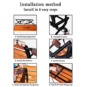 SEKEED Outdoor Benches Cast Aluminum Preservative Wood 67IN(170CM) Patio Garden Bench Perfect for Backyard, Lawn, Porch, Path