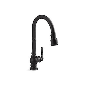 Kohler 99259-BL K-99259-BL Artifacts Kitchen Sink Faucet, 17.63 x 4.31 x 8.50 Inches, Matte Black