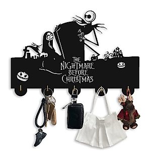 YSdesign The Nightmare Before Christmas Door Hooks,Coat Hooks,Key Holder,Key Hanger for Wall Decor -Unigue Gift-20LB(Max)