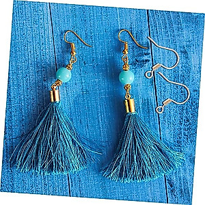 TEHAUX 150 Pcs Earring DIY Accessories Fish Hook Ear Wires Golden Earring Wire Hook Earring Hooks with Coil Jewelry Earring Findings Ear Studs Hooks Open Jump Rings Ear Silk Dribble Metal