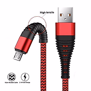 10ft Long USB-C Cable Fast Charger Cord for REVVL 6 5G, 6 Pro 5G, 4, V, V Plus Phones - Type-C Power Wire Red Braided Compatible with T-Mobile REVVL 6, Pro, 5G, 4, V, Plus