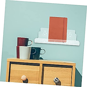 HOMSFOU Organizer Mount Bookshelf Wall Mounted Transparent for Store Record Show Clear Showing Practical Home Invisible Rack Office Shelf Kitchen Lp Book Album Acrylic Magazine Floating