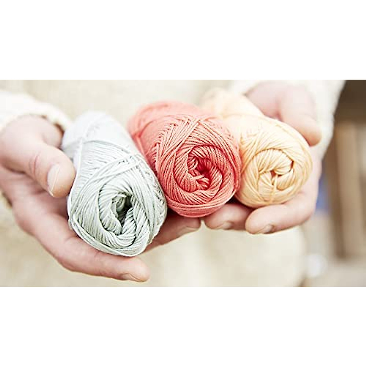 [ Set of 2 Skeins ] SMC Catania Originals 100% Mercerized Cotton Yarn, Total 3.52 Oz. Each 1.76 Oz (50g) / 136 Yrds (125 m) Amigurumi Yarn Fine-Sport 2 (263 Soft Apricot)