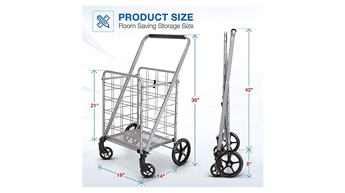 Jumbo Folding Shopping Cart - Versatile 156L Utility Cart for Groceries
