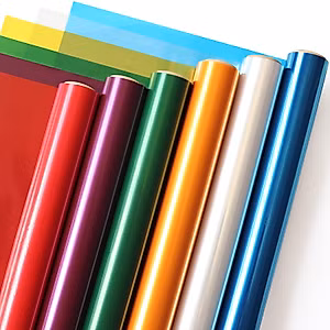 SYOGUA Transparent Colored Cellophane Wrap Roll - 6 Colors, 34 in x 16.4 ft Cellophane Paper Rolls - Red, Purple, Green, Gold, Blue, Clear Cellophane Wrap for Gift Baskets, Treats Wrapping, Crafts
