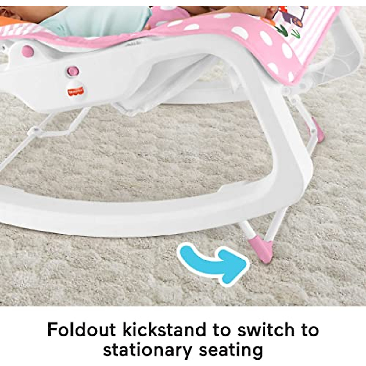 Fisher-Price Infant-to-Toddler Rocker – Pink Critters, Baby Rocking Chair with Toys for Soothing or Playtime from Infant to Toddler