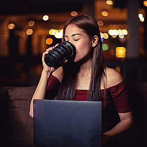 Lens Mug, Non-Slip with Featuring Smart Grip Suction, 13.5 Oz food grade Stainless Steel Cup, Travel Magic Mug, Gift for Men Women Boyfriend Teenage boy girl Photographer Father’s Day Dad Husband Son