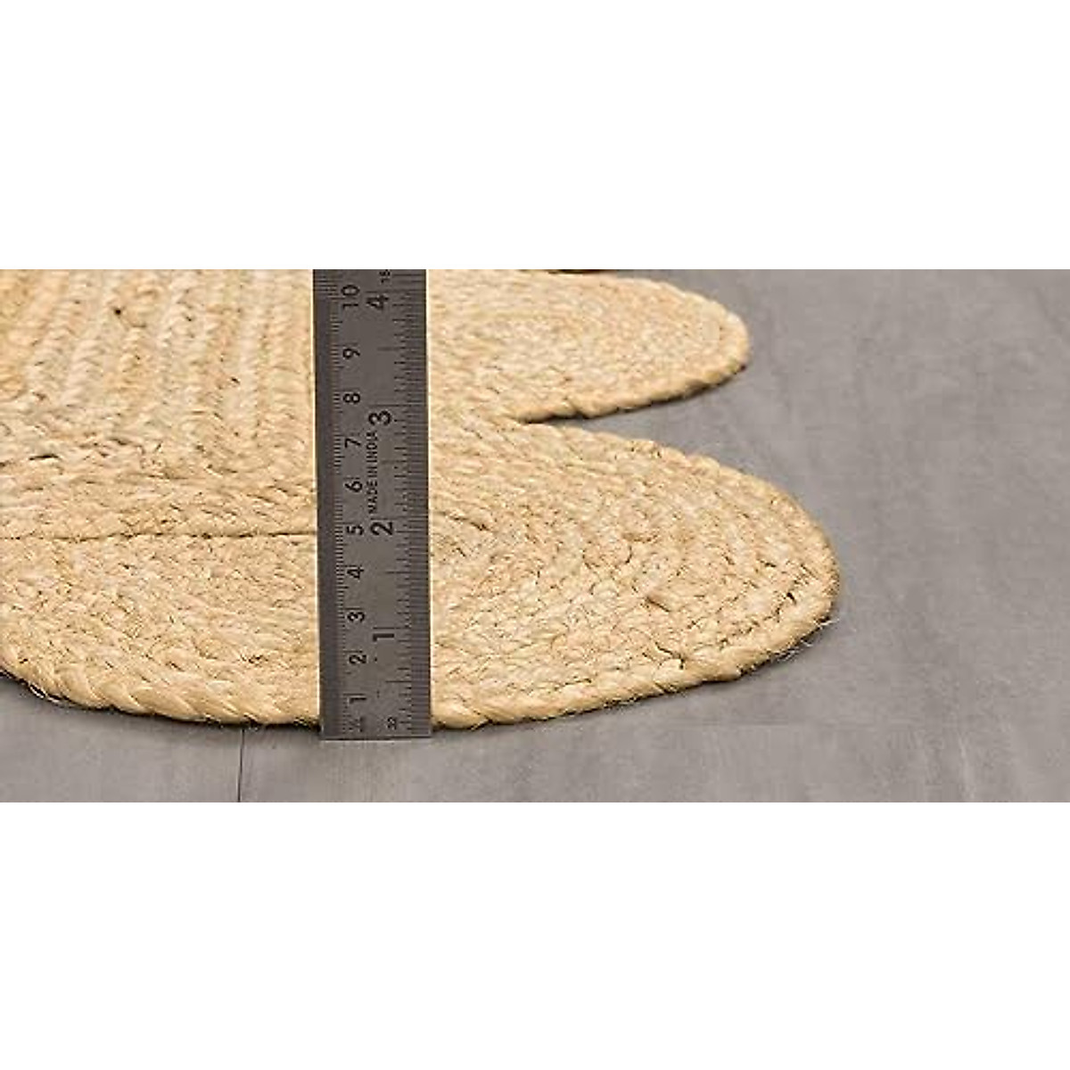 Generic Handwoven Scalloped Jute Area Rug 2x3/3x5/4x6-Braided Jute Runner Rug 2.5x6 ft for Kitchen/Hallway-Natural Farmhouse Scallop Jute Rug 5x7-Reversible Jute Rug 8x10 (Beige, 4' x 6' Feet)