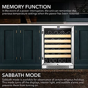 Whynter BWR-541STS 24" Built-in 54 Bottle Wine Refrigerator Cooler, Stainless Steel, One Size, Silver