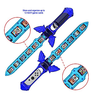JOYTORN Switch Zelda Sword Compatible with Nintendo Switch,Switch Game Accessories for Zelda Fans,Switch Sports Chambara Sword with Switch Game Card Holder,Birthday School Gift for Boys Girls,Blue