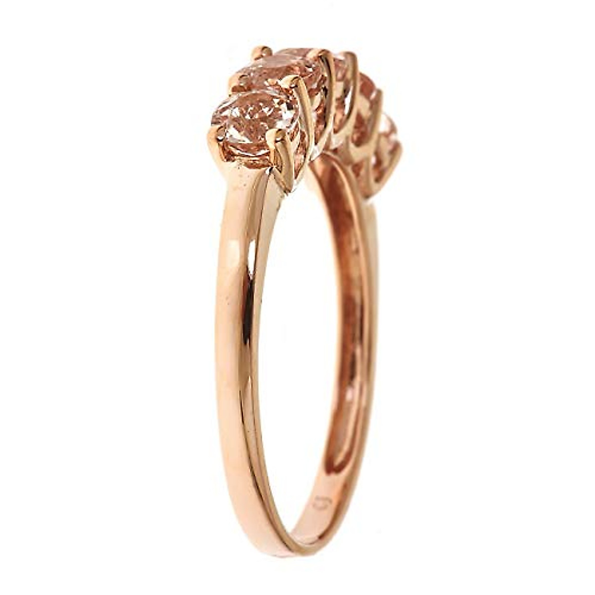 Gin & Grace 10K Rose Gold Genuine Morganite Ring for women | Ethically, authentically & organically sourced (Round-cut) shaped Morganite hand-crafted jewelry for her | Morganite Ring for women