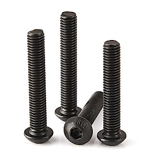 Cicidorai M3-0.5 x 8mm Button Head Socket Cap Bolts Screws, 10.9 Grade Alloy Steel, Black Oxide Finish, Machine Thread, Allen Socket Drive, Quantity 100