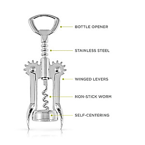 Soar Chrome Winged Corkscrew by True