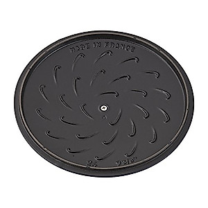 Staub Cast Iron 3.75-qt Essential French Oven Rooster - Dark Blue, Made in France