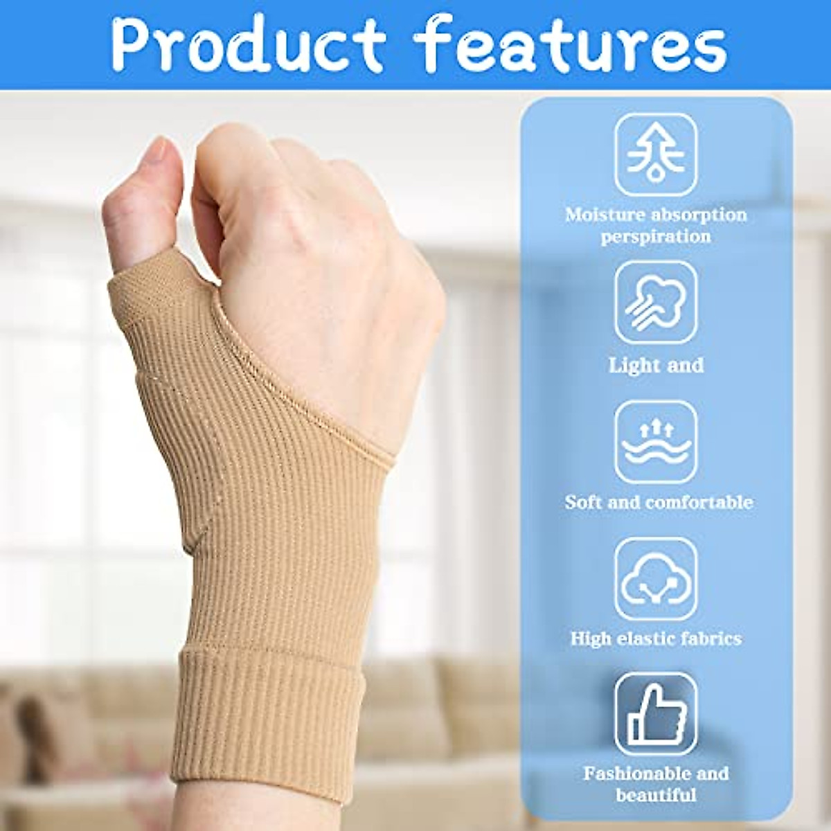 DCC-GETS Thumb Arthritis Compression Gloves(2 PAIRS),comfortable Compression Glove with Soft Gel Pads, Lightweight wrist Support Braces,Pain relief, Carpal Tunnel (Black)