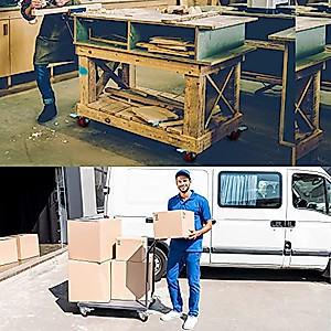 Caster Wheels 3 inch Set of 4, with Safety Dual Locking Bearing Casters, and Polyurethane Foam No Noise Wheels, Heavy Duty - 250 Lbs Per Casters(Bonus of 2 Hardware Kits)