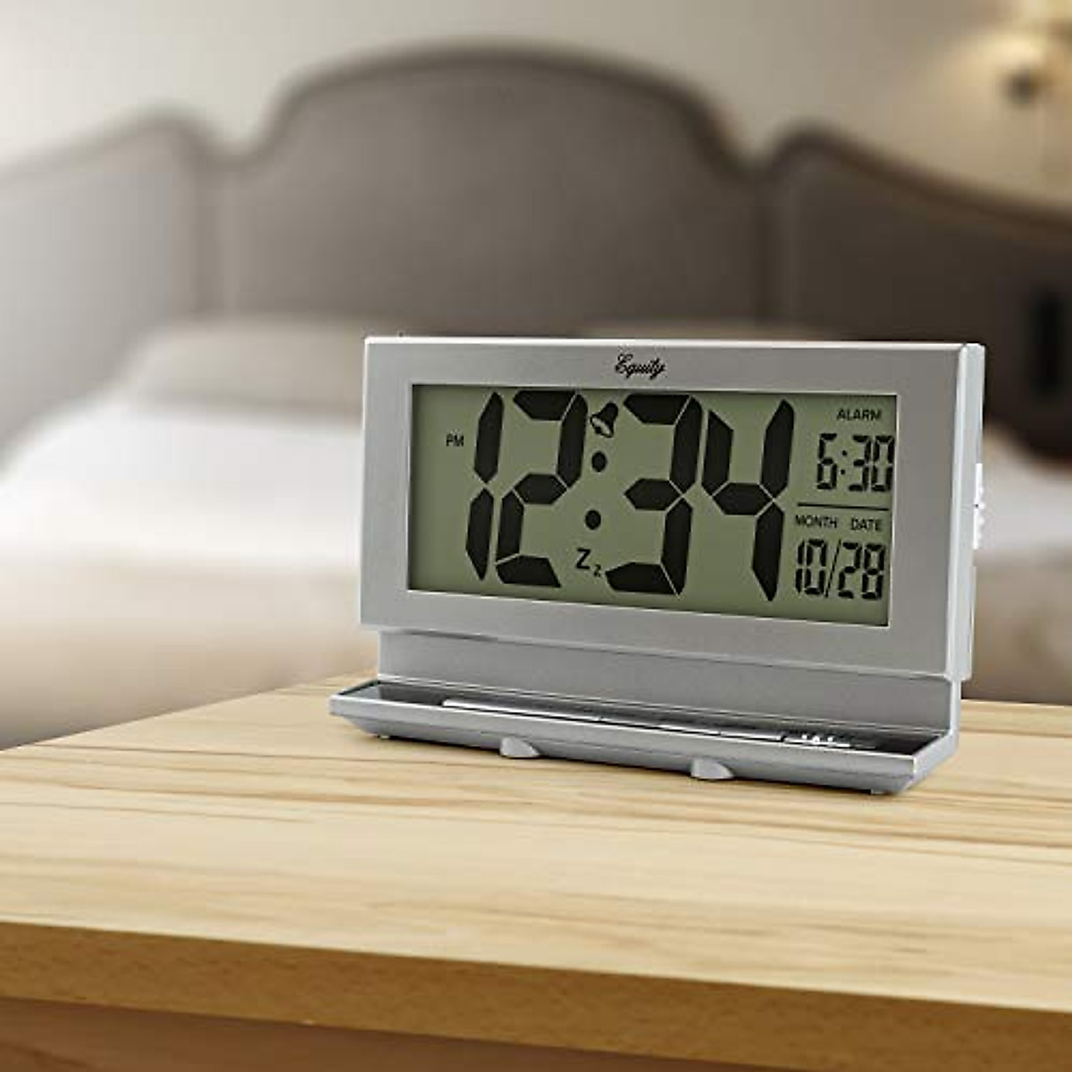 Equity’s 2” Digital LCD Alarm Clock with Night Vision Model# 30041 Silver