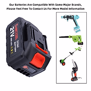 SHINTYOOL 21V Lithium Battery with Electric Quantity Display, 4.0 Ah Battery with Charger Adapter Led Indicator Compatible with Leaf Blower and Mini Saw