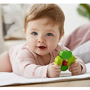 HABA Shamrock Wooden Baby Toy with Metal Bell (Made in Germany)