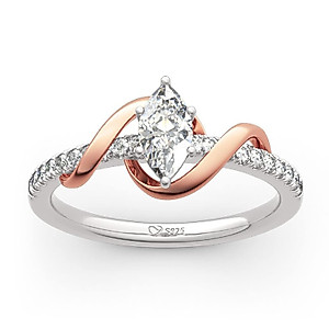 Jeulia "An Encounter with Myself Marquise Cut Sterling Silver Ring Engagement Anniversary Promise Ring Valentine's Day Gift With Jewelry Box for Women (7)