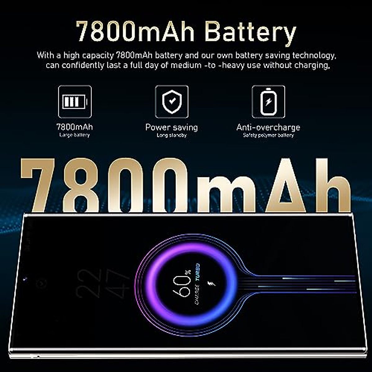 RAYPUR S23 Ultra Smartphone, Global Version Android Cheap Mobile Phones, 7.3 Inch HD Full Screen, 6800Mah 16GB 1TB, 5G Dual Sim Card Cell Phone,Purple-1TB