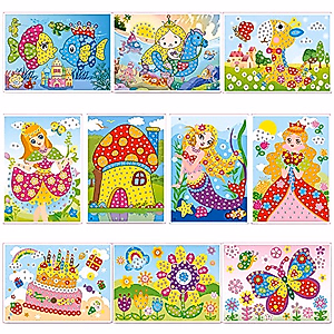Lizipai Crystal Mosaic Sticker Painting Kids Children Kindergarten Educational DIY Crafts Toys -10 Different
