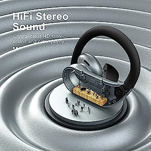 Wireless Earbuds Bluetooth Headphones 130Hrs Playtime with 2500mAh Wireless Charging Case LED Diaplay Hi-Fi Waterproof Over Ear Earphones for Sports Running Workout Gaming (Gray)