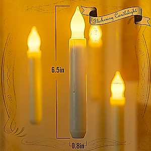 Halloween Decoration, Maigcal Floating Candles with Remote, Hanging Floating Taper Candles Flickering, Battery Operated Window Candles for Halloween Party Magic Scene Christmas Wedding