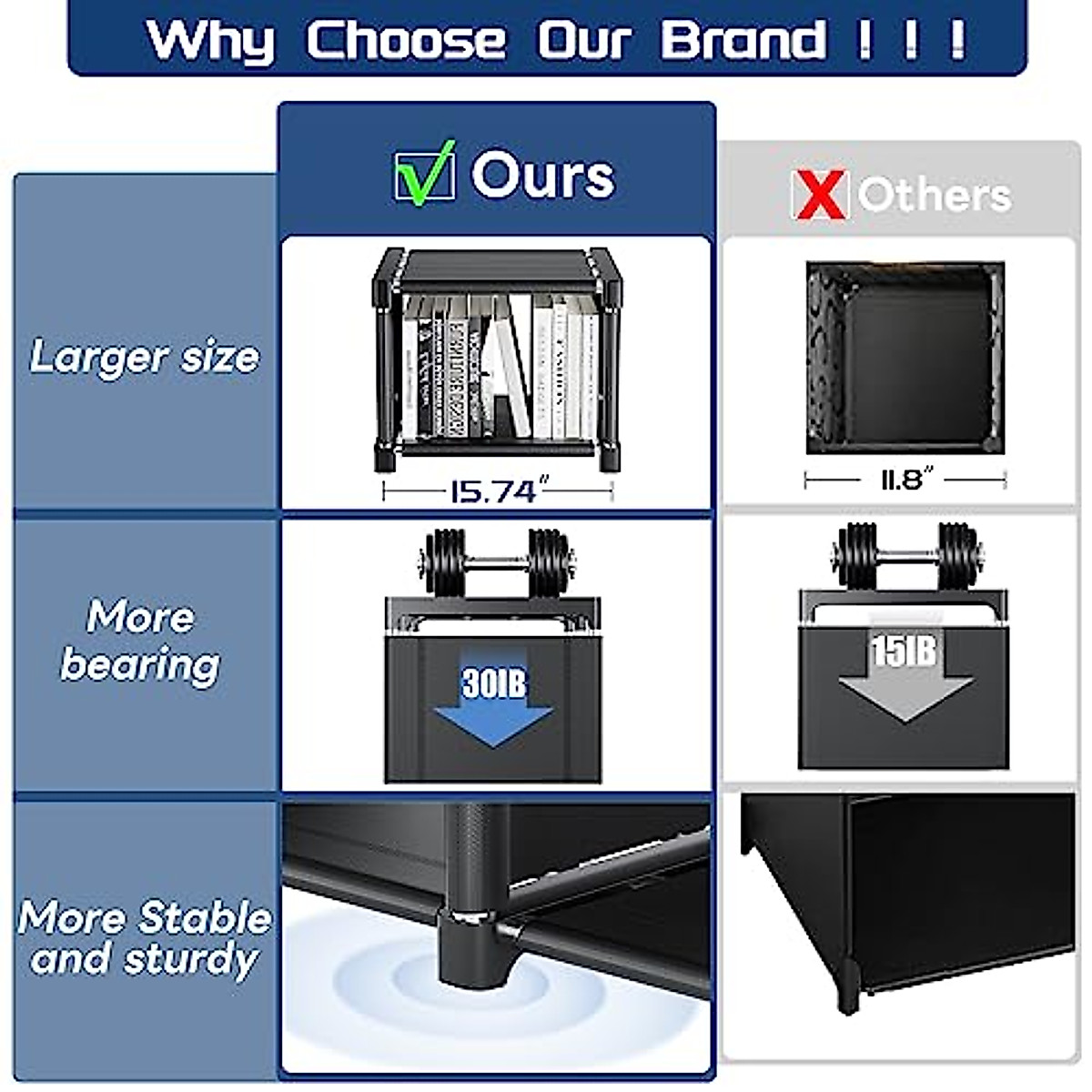 Mavivegue 8 Cube Book Shelf Organizer - Tall Black Cube Shelf with Cubbies for Bedroom, Living Room, Office