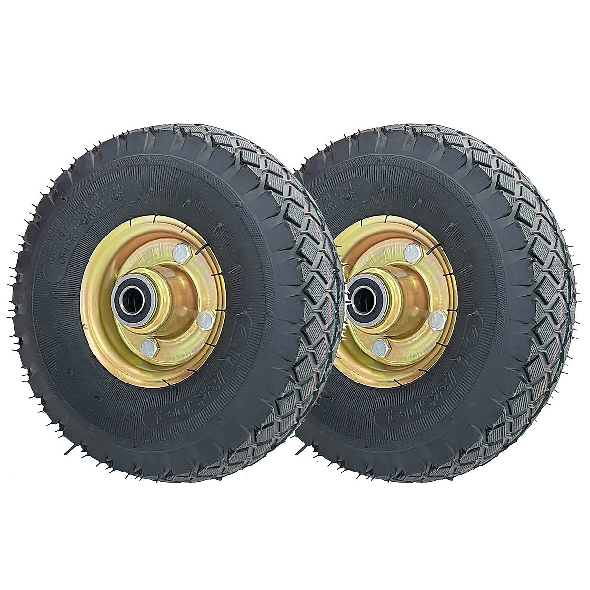 Sutekus 10" Replacement Tires 4.10/3.50-4” Air Tires Rubber Wheels With 5/8" Axle Bore Hole for Carts, Scooter, Hand Trucks, 2Pack