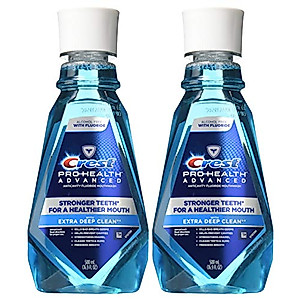 Crest Pro-Health Advanced Mouthwash with Extra Deep Clean, Fresh Mint,16.9 Fluid Ounce (2-Pack)