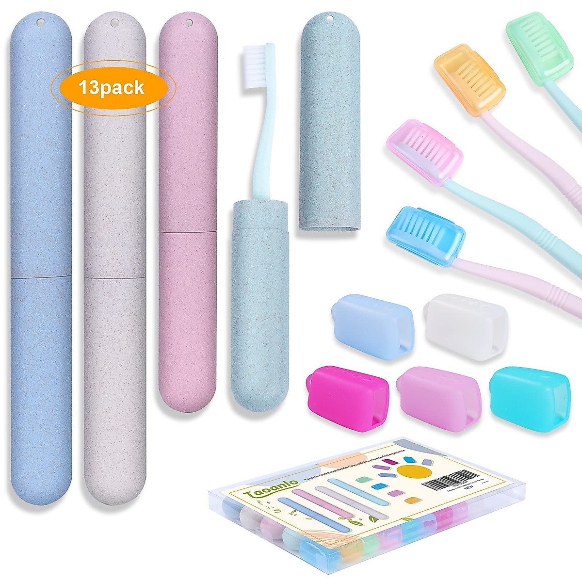 Travel Toothbrush Case, Breathable Toothbrush Travel Containers, Portable Protective Toothbrush Holder Case for Travel, Camping, School, Home, Gym, Vacation (13 Packs)