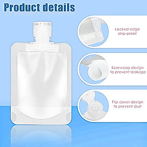 Homgaty Refillable Travel Pouches, 23Pcs Empty Squeeze Pouches (30ml/50ml/100ml), 2pcs Cosmetic Jars, TSA Approved Stand Up Pouch for Toiletry, Portable Travel Fluid Makeup Packing Bag