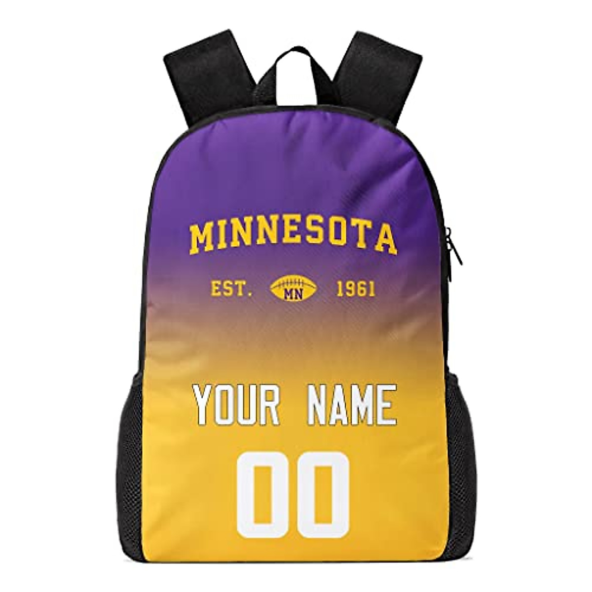 Minnesota Custom Backpack with Name and Number Backpack for Men Women Gifts