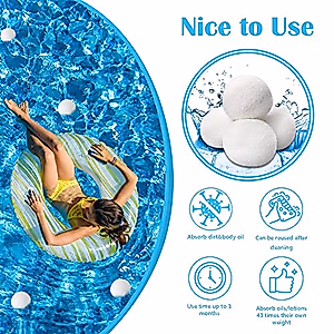 Scum Eliminating Ball, Oil Absorbing Sponge for Swimming Pools, Hot Tub, and Spas, Reusable