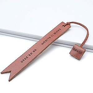 Personalized Leather Bookmark, Custom Engraved Bookmark Christmas Gift for Her Valentines Day Gift Wedding Favor