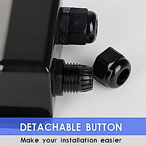 LAOJU Solar Cable Entry Gland Waterproof Cable Entry Housing Mount ABS Double Cable Gland Box Weather Resistant Roof Cable Entry Gland for Solar Panels of RV, Caravans, Marine and Boat
