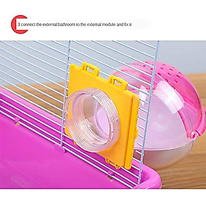 2 Set Small Animals Hamster Tunnel Cage Cover with Ventilation Holes External Pipe Interface Fitting Connection Board Tube Connector Stretch Resistant Inner Diameter 2.17 inch