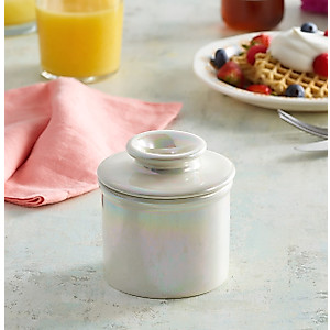 Butter Bell - The Original Butter Bell crock by L Tremain, a Countertop French Ceramic Butter Dish Keeper for Spreadable Butter, Opal