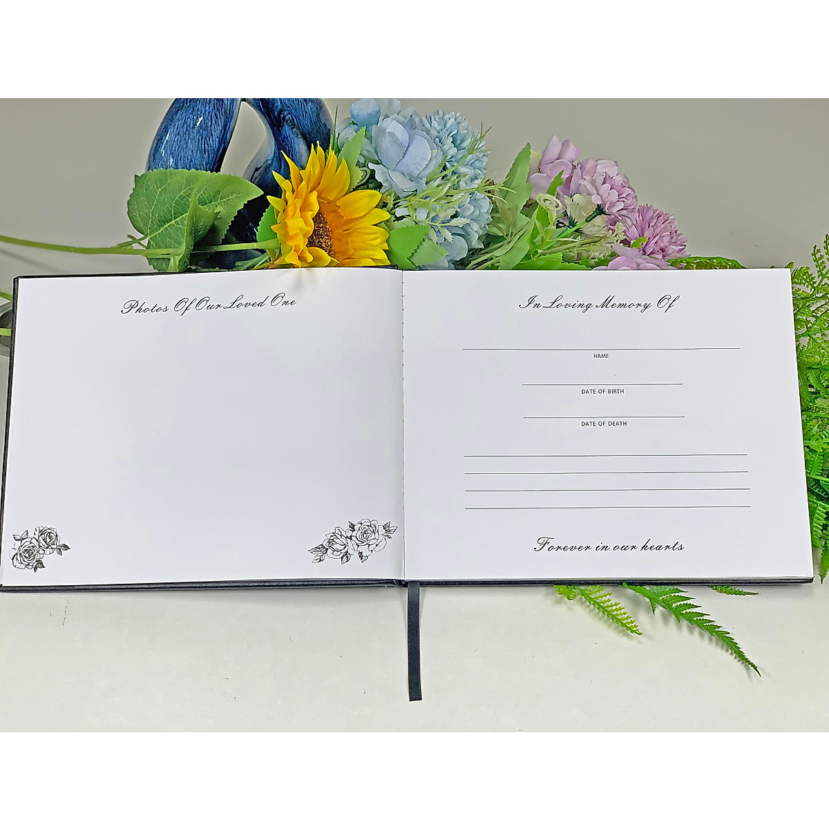 RAXIFU Funeral Guest Book, 8”x10” Memory Book for Funeral, 126 Pages Guest Book for Memorial Service, Celebration of Life Guest Book