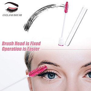 80 Pieces Disposable Mascara Brushes Tubes Set, 40 Diamond Empty Mascara Wand Tube with 40 Eyelash Brush Spoolies Makeup Tool for Eyelash Extension(Pink)